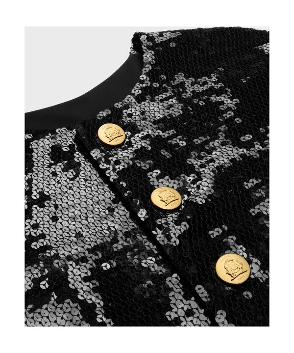 Celine Embroidered Chelsea Jacket In Silk Muslin - Black