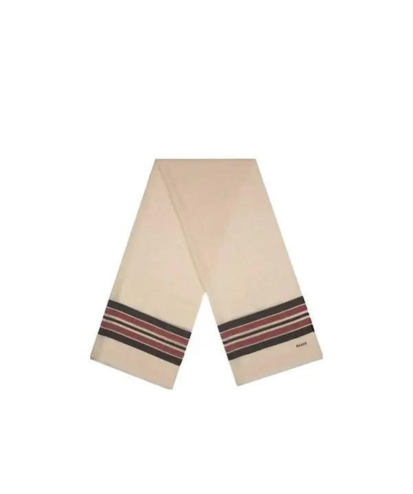 Bally Striped Detail Scarf - Nude
