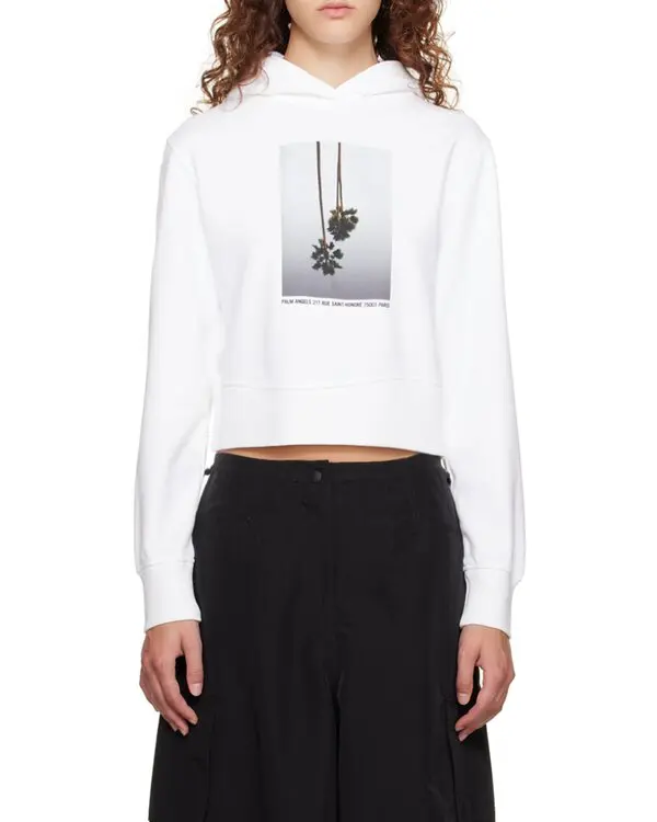 Palm Angels Cropped Graphic Hoodie