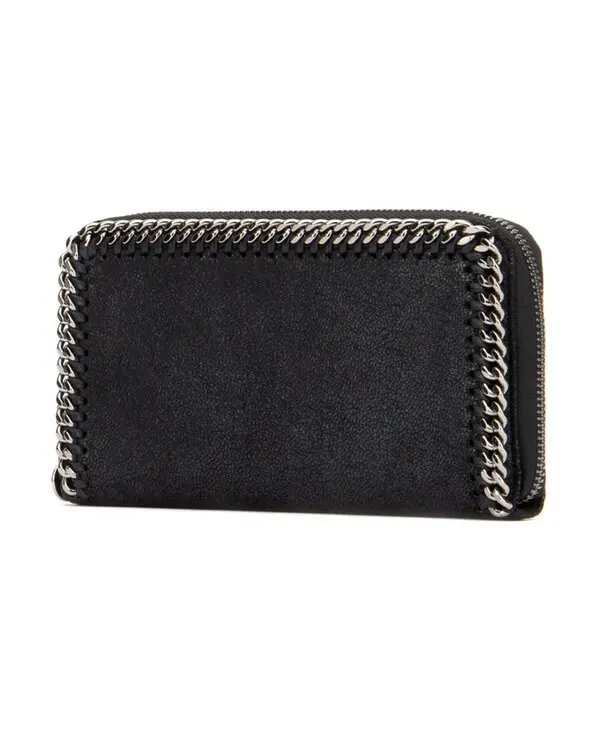 Stella McCartney Falabella Zip-around Continental Wallet - Black