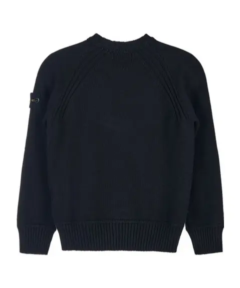 Stone Island Logo-patch Crew Neck Jumper - Black