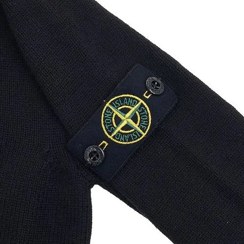 Stone Island Logo-patch Crew Neck Jumper - Black