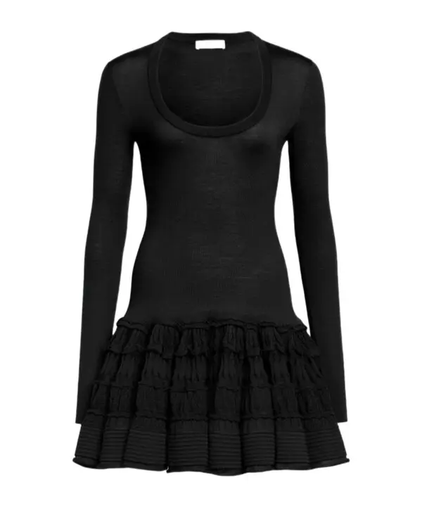 Alaïa Long-sleeved Crinoline Dress - Black