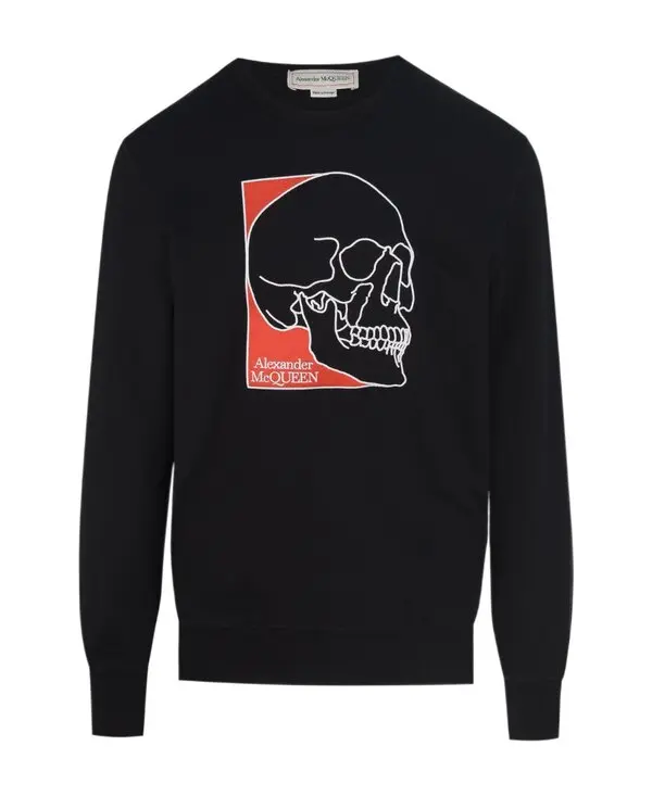 Alexander McQueen Graphic Print Crewneck Sweatshirt - Black
