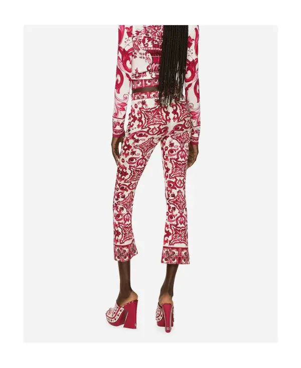 Dolce & Gabbana Majolica Printed Flared Pants