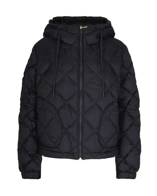 Max Mara Eris Quilted Jacket With Drawstring Hood - Black