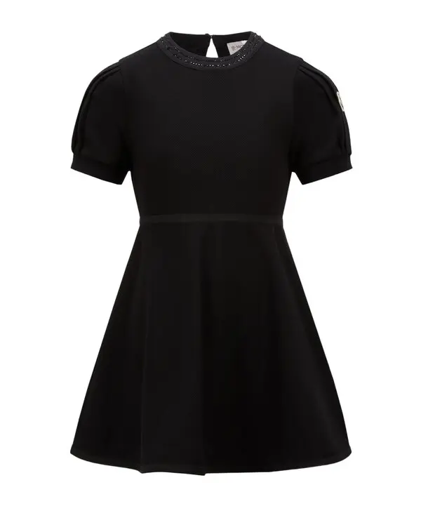 Moncler Rhinestone Embellished Cotton Piquet Polo Dress