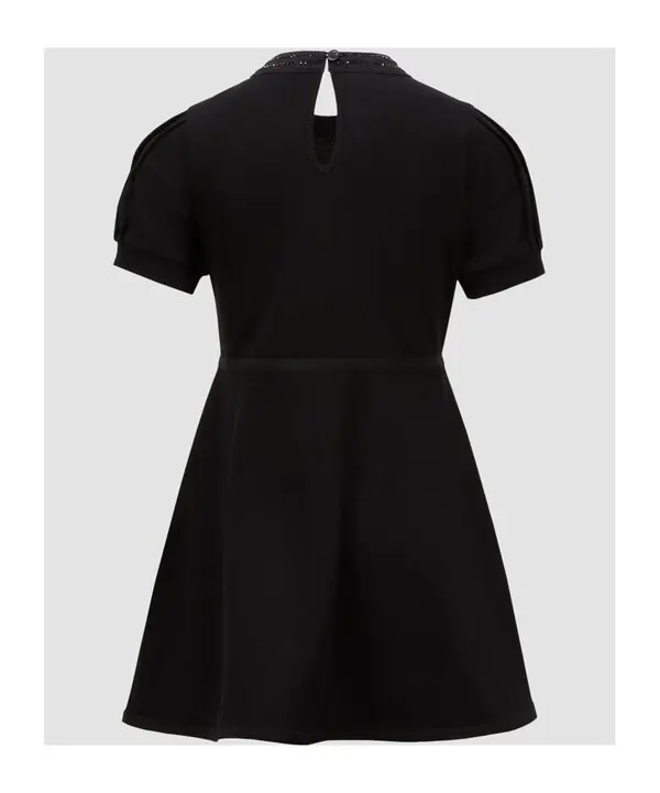 Moncler Rhinestone Embellished Cotton Piquet Polo Dress