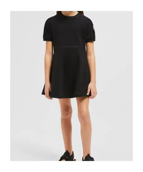 Moncler Rhinestone Embellished Cotton Piquet Polo Dress
