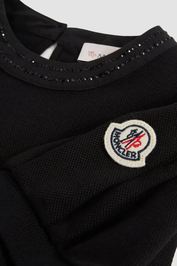 Moncler Rhinestone Embellished Cotton Piquet Polo Dress