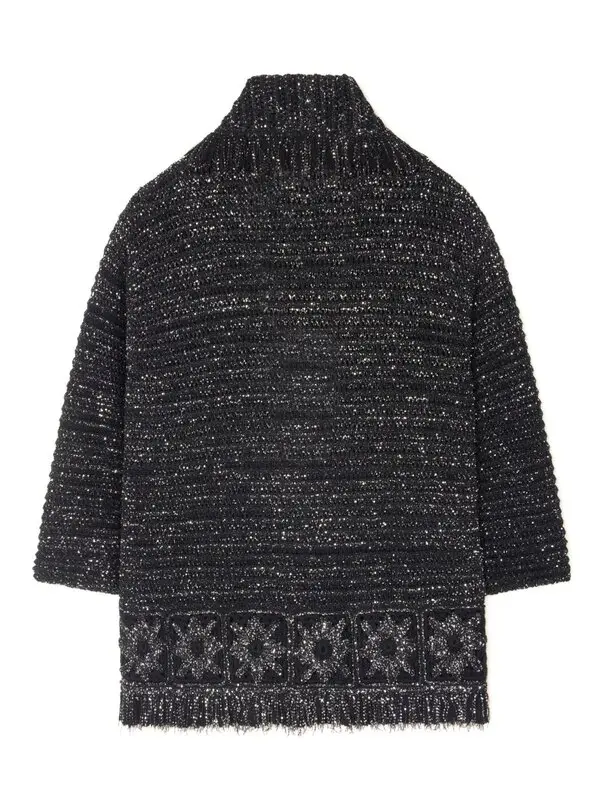 Alanui City Lights Sequined Crochet Cardigan