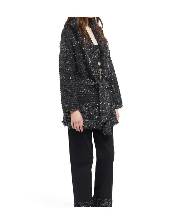 Alanui City Lights Sequined Crochet Cardigan