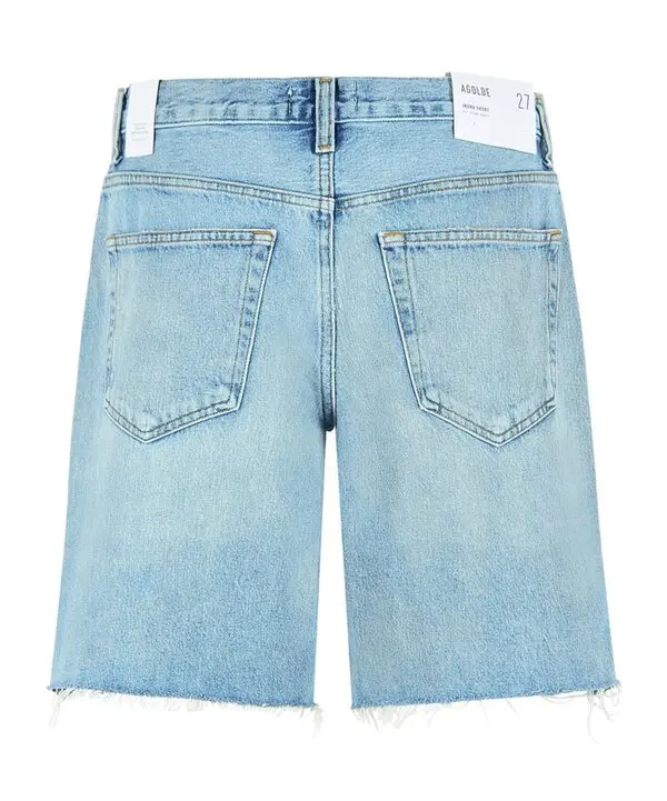 AGOLDE Indra Distressed Denim Shorts - Blue