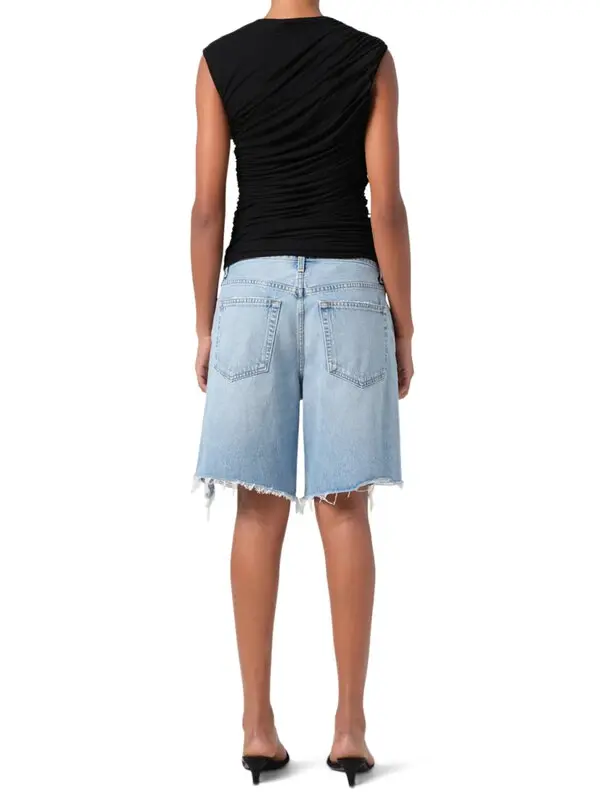 AGOLDE Indra Distressed Denim Shorts - Blue