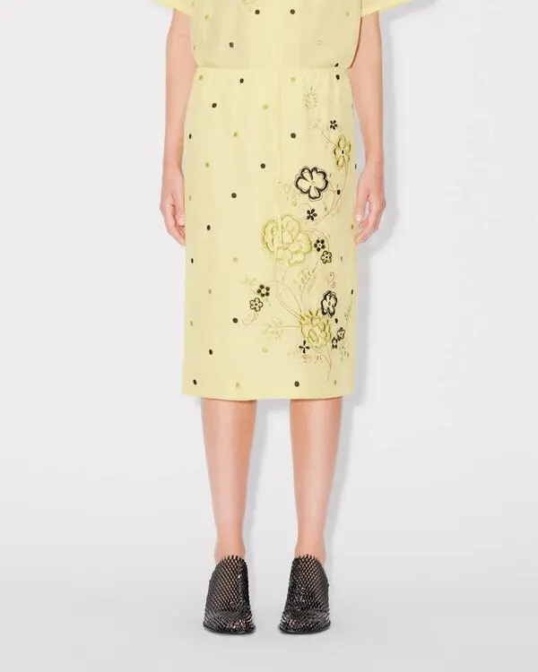 Kenzo Embroidered Straight Knee Skirt
