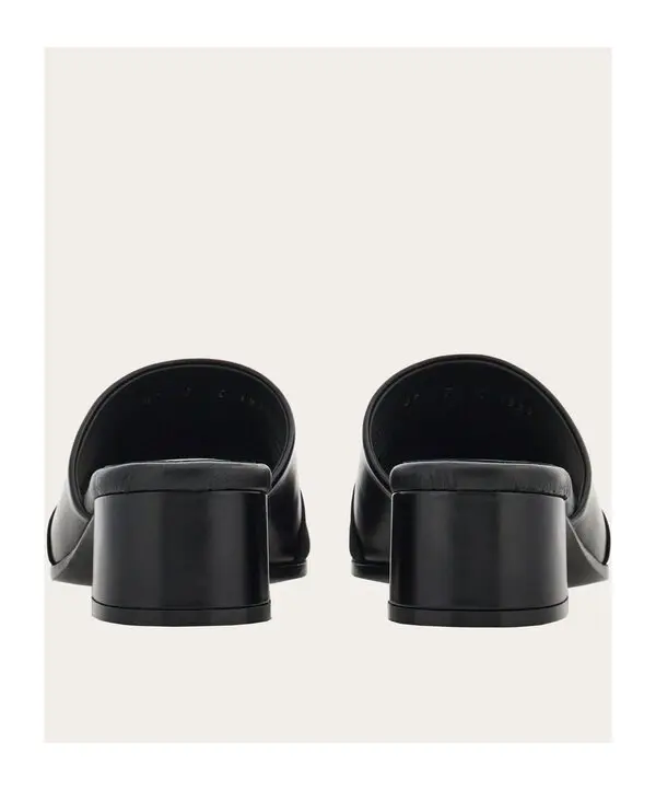 FERRAGAMO Logo Square Toe High Heel Sandals