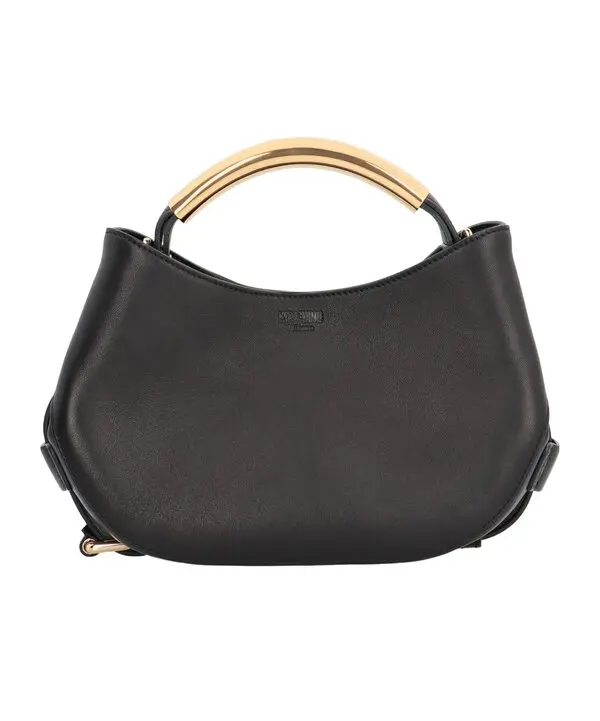 Moschino Debossed Shoulder Bag - Black