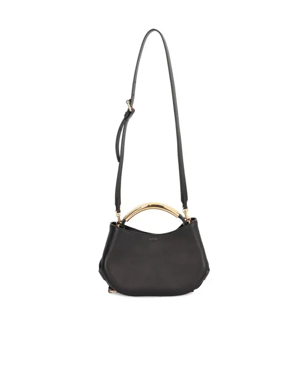 Moschino Debossed Shoulder Bag - Black
