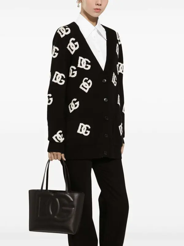 Dolce & Gabbana Dg Logo Intarsia Knitted Cardigan