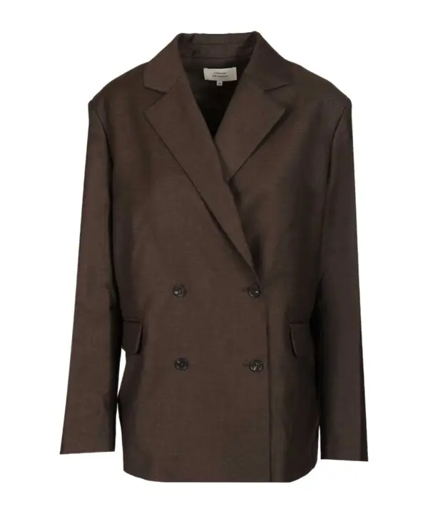 LOULOU STUDIO Double-breasted Notched Lapel Suit Jacket - Black