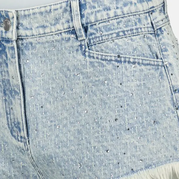 IRO PARIS Embellished Denim Shorts - Gray