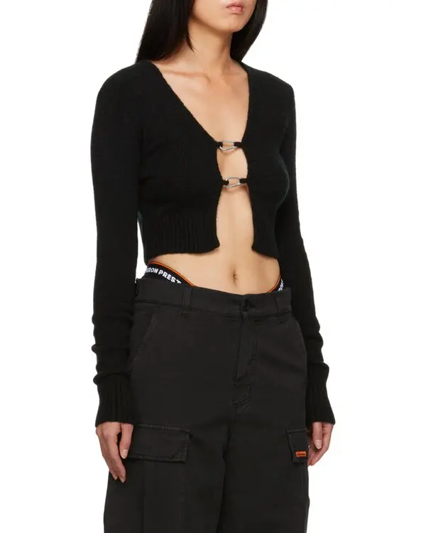 Heron Preston Open-front Knitted Cardigan With Snap Details