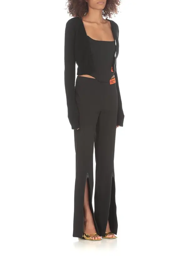 Heron Preston Open-front Knitted Cardigan With Snap Details