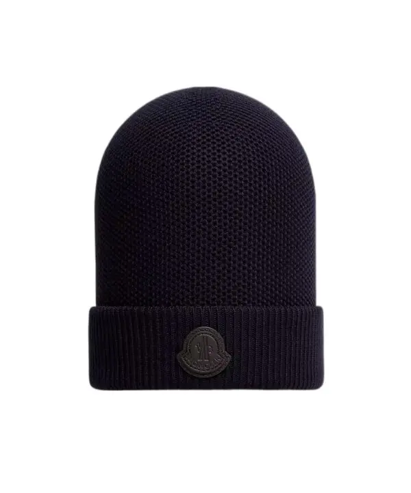 Moncler Wool Beanie - Navy Blue