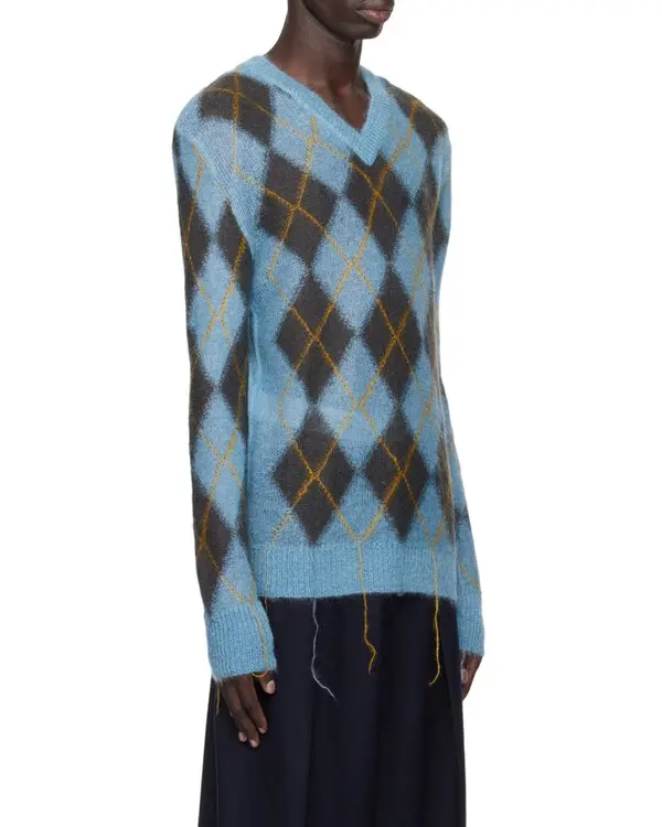 Marni Geometric Patterned V-neck Knitted Jumper