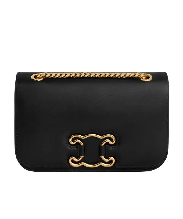 Celine Medium Triomphe Frame Bag In Shiny Calfskin