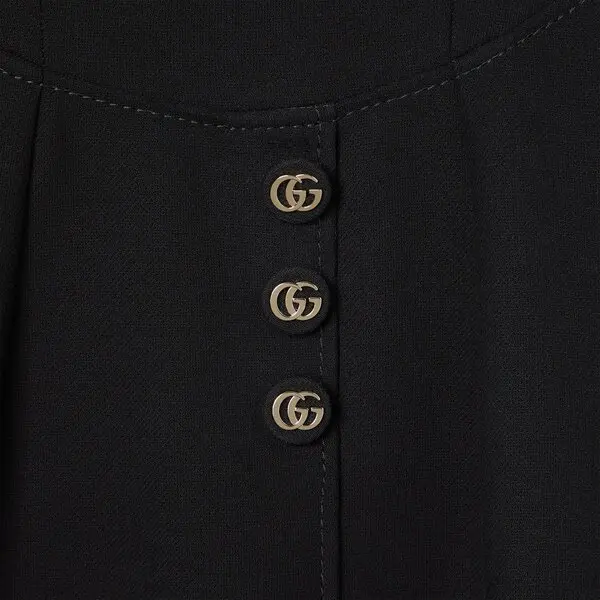 Gucci Cotton Crêpe Sleeveless Dress With Double G Detail
