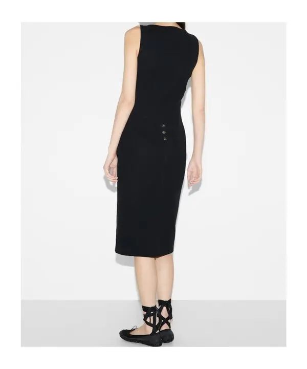 Gucci Cotton Crêpe Sleeveless Dress With Double G Detail