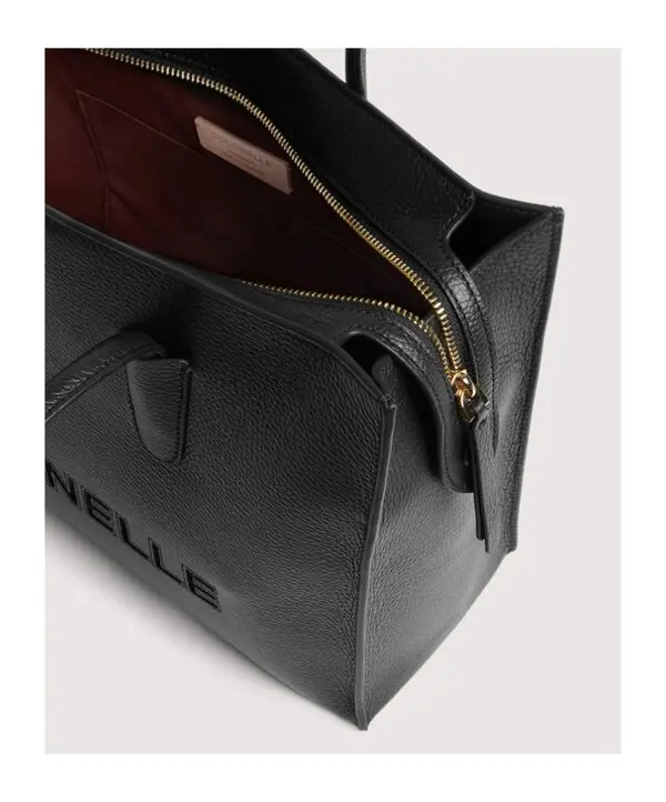 COCCINELLE Logo Zip Top Tote Bag - Black
