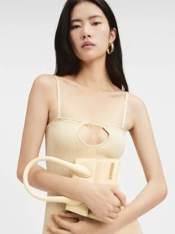 Jacquemus Leather Top Handle Bag With Adjustable Shoulder Strap