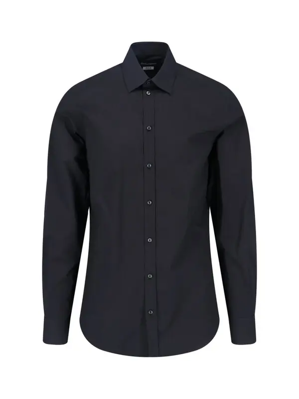 Dolce & Gabbana Dolce Gabbana Curved Hem Shirt - Black