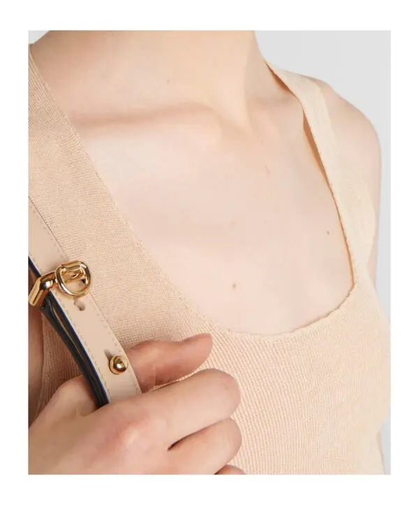 Prada Sleeveless Ribbed Tank Top - Nude