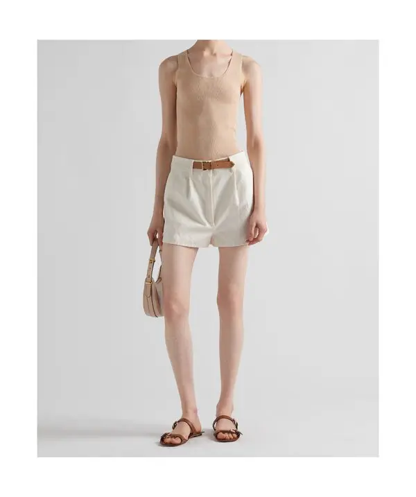Prada Sleeveless Ribbed Tank Top - Nude