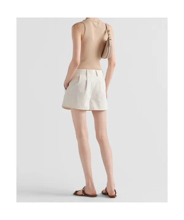 Prada Sleeveless Ribbed Tank Top - Nude
