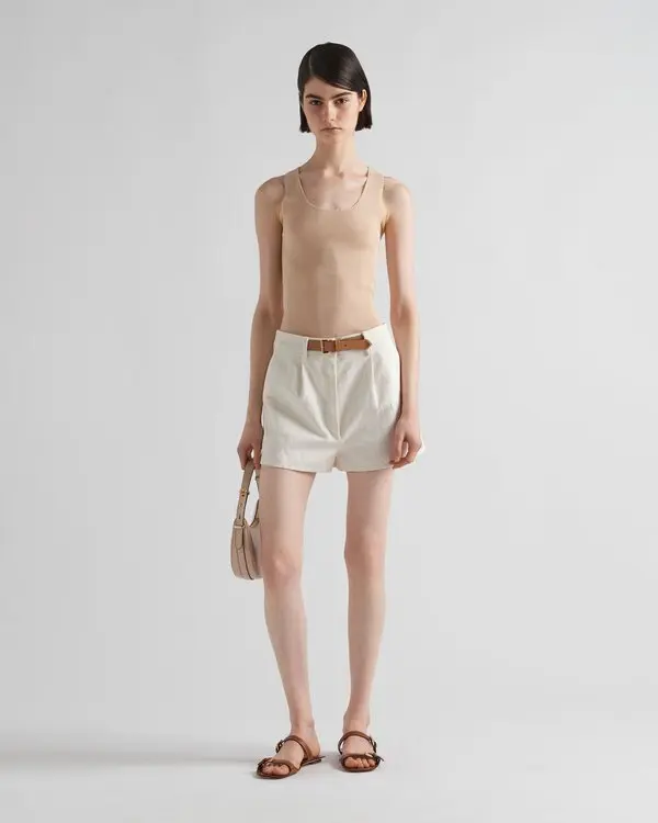 Prada Sleeveless Ribbed Tank Top