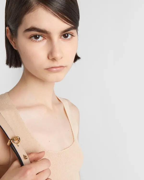 Prada Sleeveless Ribbed Tank Top