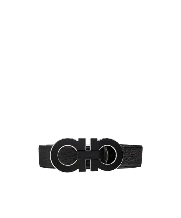 FERRAGAMO Double-sided Adjustable Waist Belt - Black