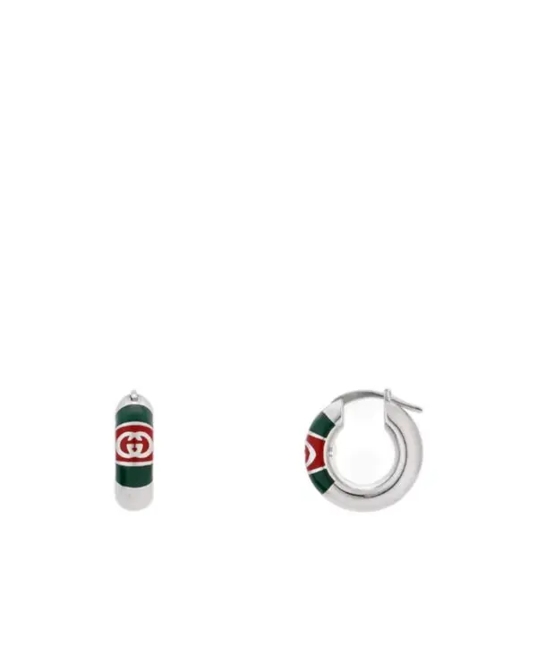 Gucci Earrings With Web Detail - Silver