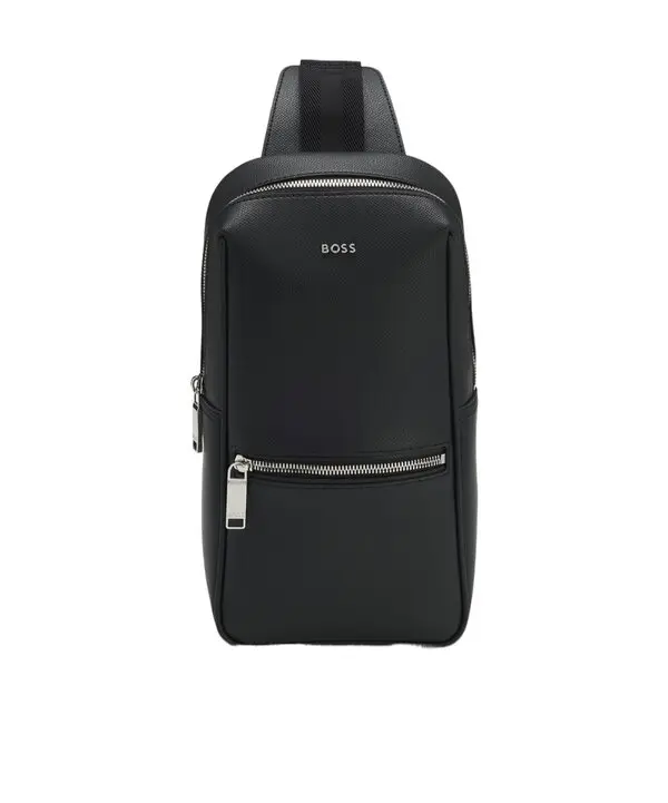 Hugo Boss Zippered Shoulder Bag - Black