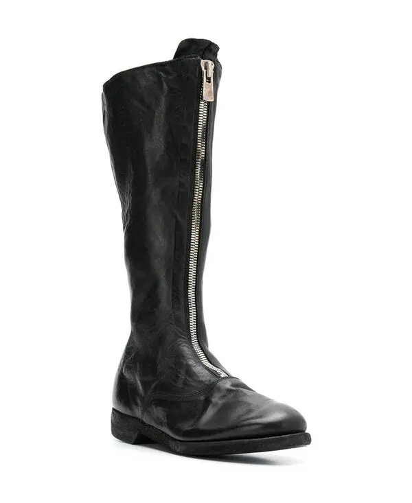 Guidi 410 Zippered Leather Boots - Black