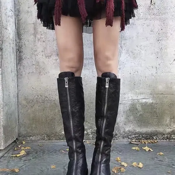 Guidi 410 Zippered Leather Boots - Black