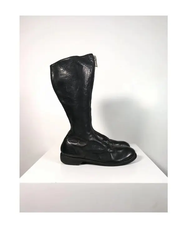 Guidi 410 Zippered Leather Boots - Black