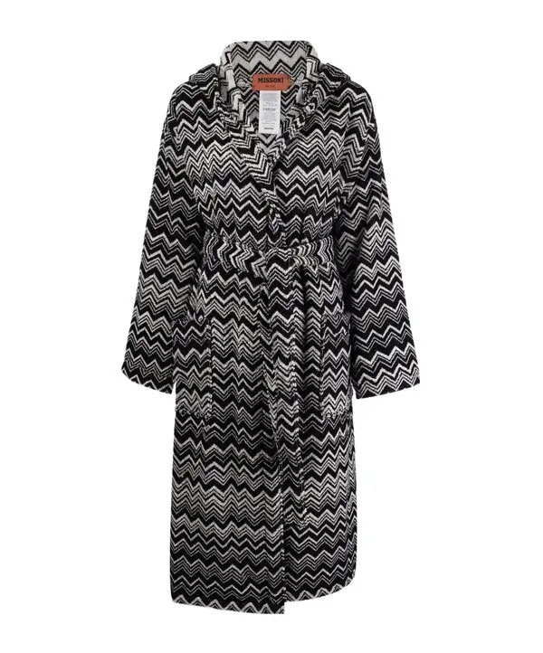 Missoni Chevron-print Tie-waist Robe - Black