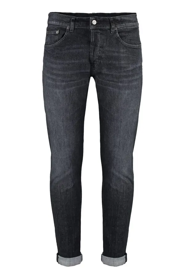 DONDUP Slim Fit Jeans With Belt Loops - Black