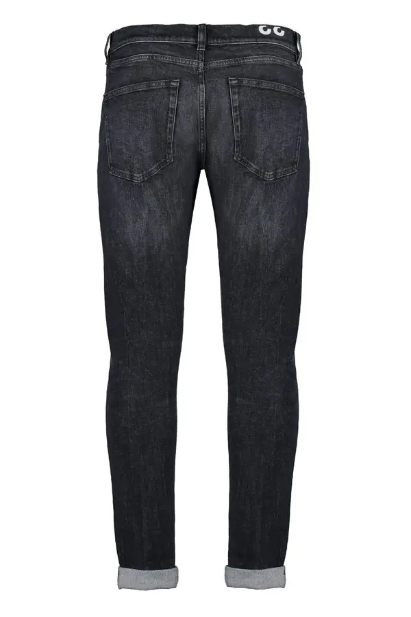 DONDUP Slim Fit Jeans With Belt Loops - Black
