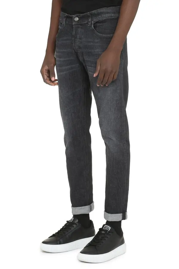 DONDUP Slim Fit Jeans With Belt Loops - Black
